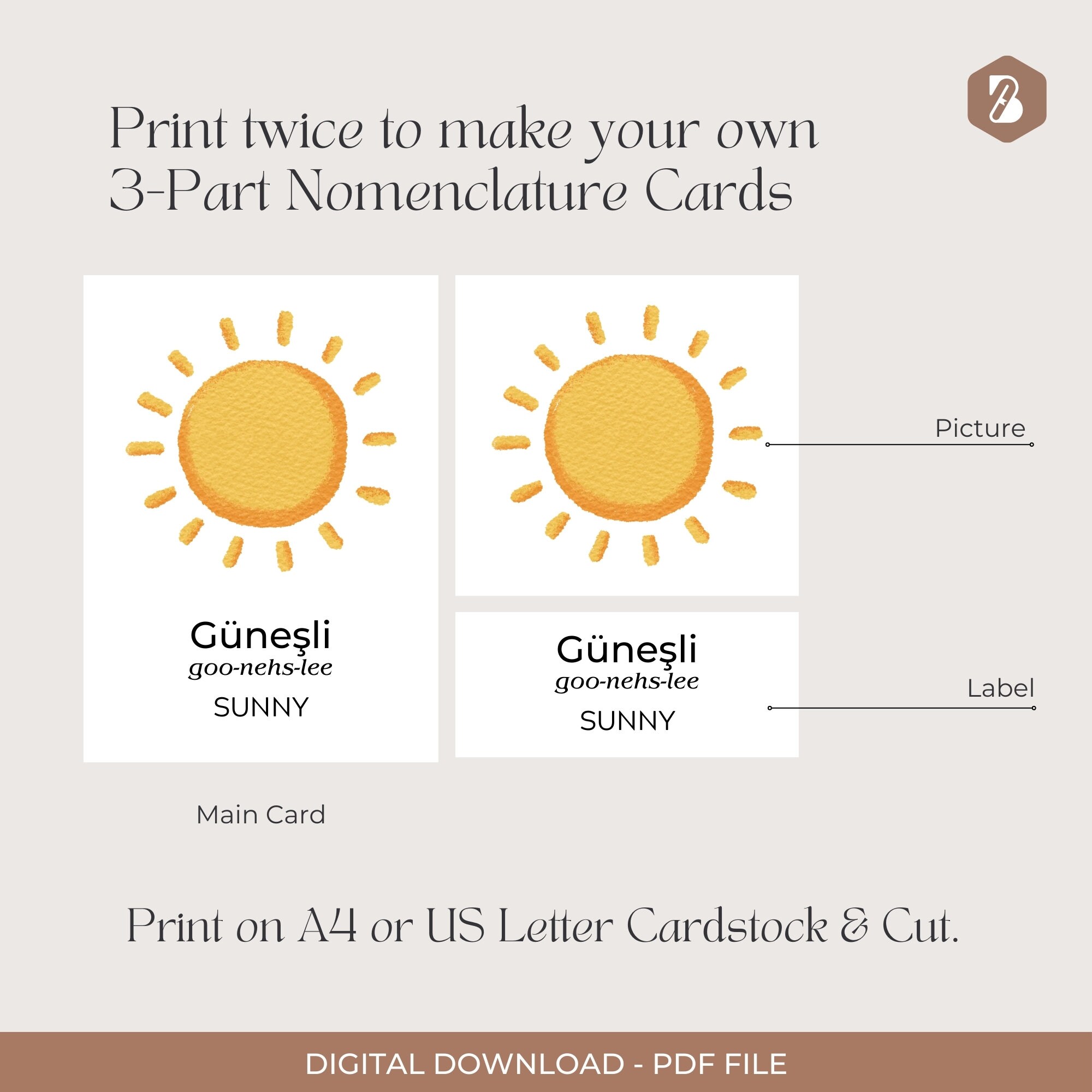 First Turkish Words Flashcards 72 Cards W/ English Translation Turkish ...