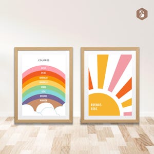 12 Spanish Educational Poster Bundle Nursery Wall Art, Classroom Room ...