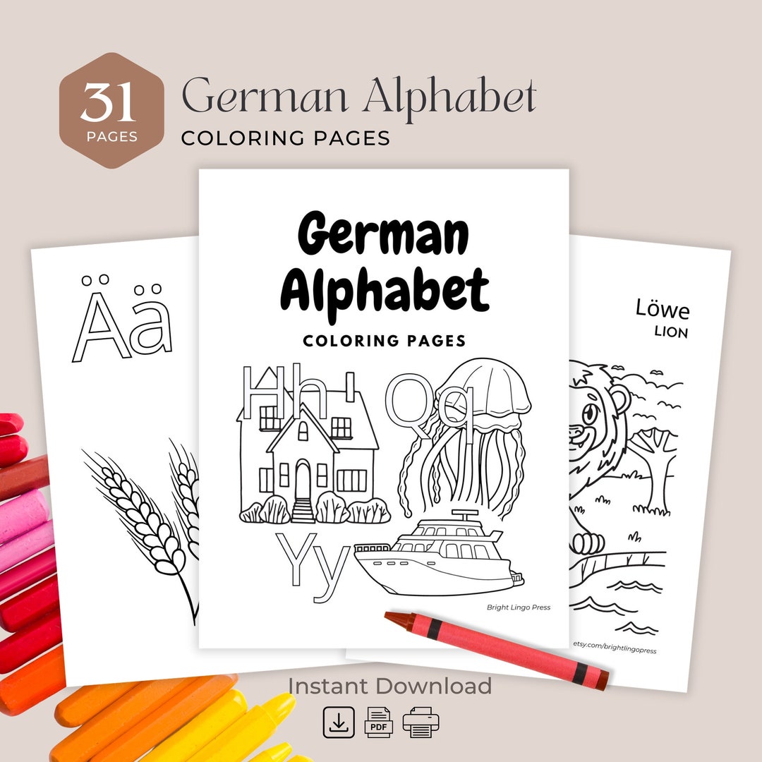 German Alphabet Coloring Pages (31 Pages) German Alphabet Coloring ...