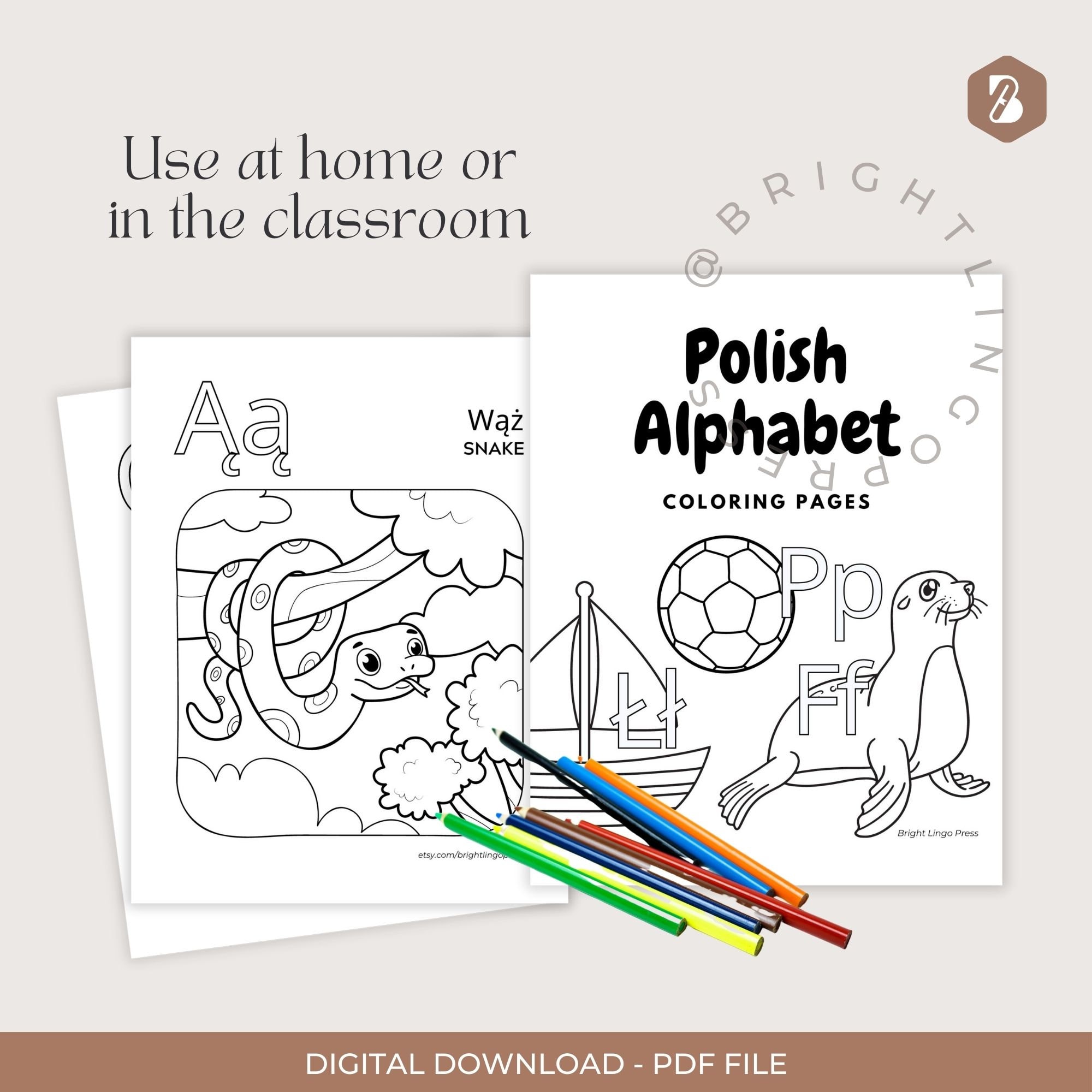 Polish Alphabet Coloring Pages 33 Pages Polish Coloring Pages Prek ...