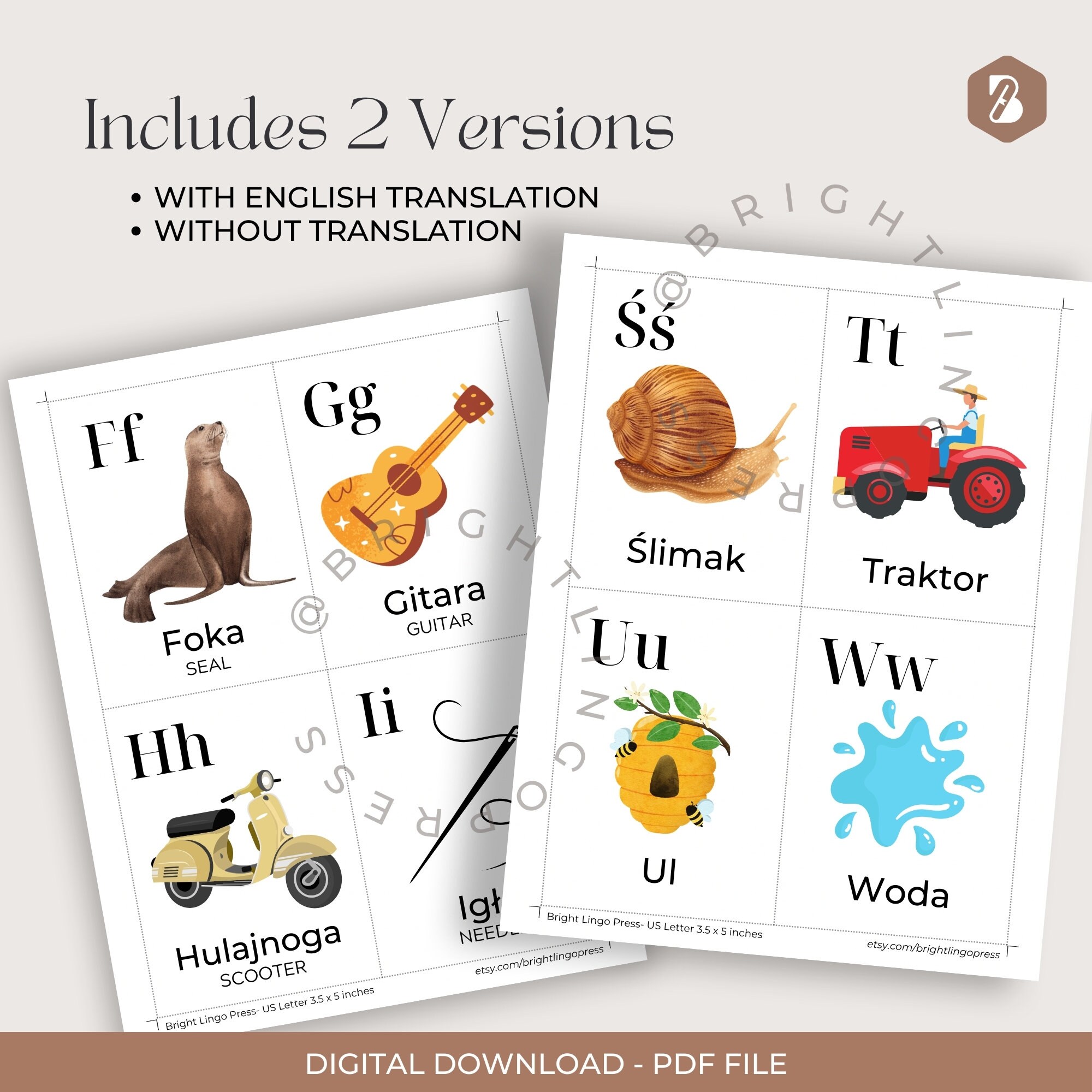 Polish Alphabet (32 Cards) Flashcards | Polish Flashcards Alphabets ...