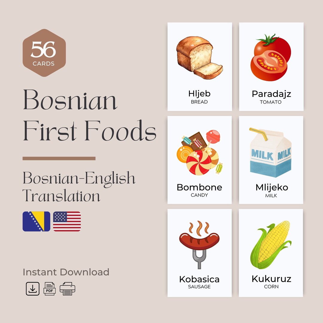 Bosnian First Foods 56 Cards Flashcards Bosnian First Foods With ...