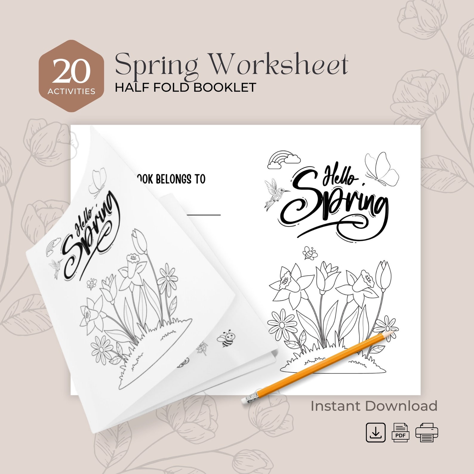 Spring Kids Activities 20 Worksheets Spring Season Activity Booklet ...