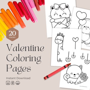 Valentine Coloring Pages (20 Pages) Kids Activity, Coloring Pages ...