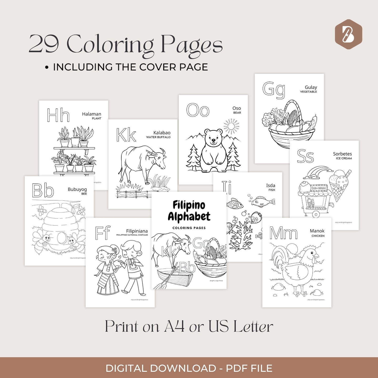 Filipino Alphabet Coloring Pages 28 Pages Filipino Coloring Pages Prek ...