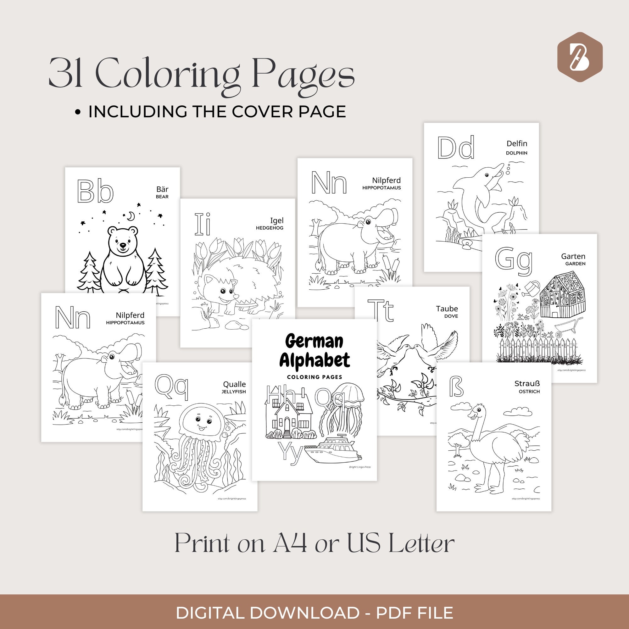 German Alphabet Coloring Pages 31 Pages German Alphabet Coloring Pages ...