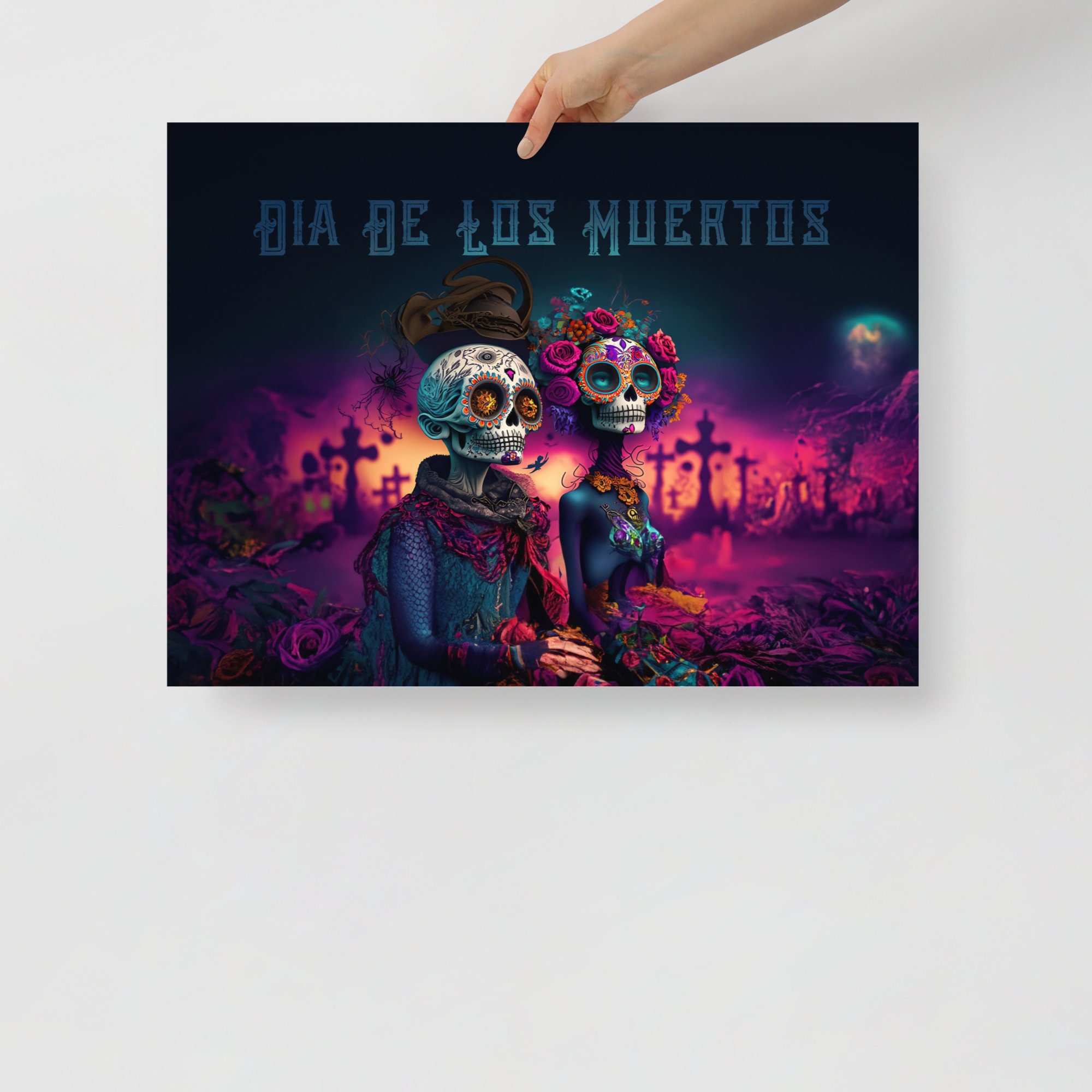 Dia De Los Muertos Love Wall Art, Printable Home Decor, Calacas Wall ...