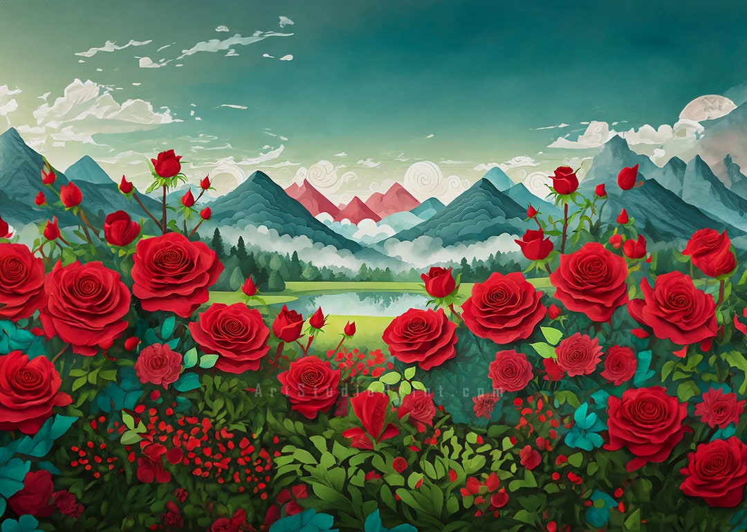 Dramatic Valley of Roses: Digital Photography Print - Instant Download ...