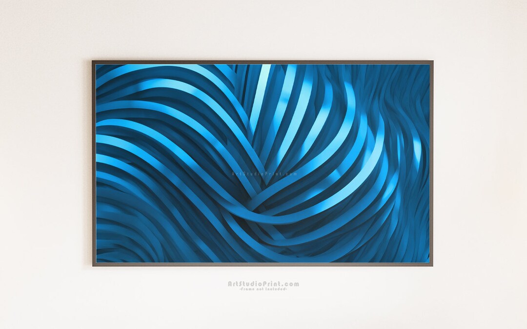 Abstract Deep Blue Lines Wall Art, High Quality, Prints, Poster ...