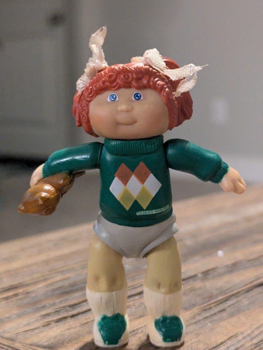 1984 Vintage Cabbage Patch Kid Mini Pvc Figure Pigtails Teddy Posable ...