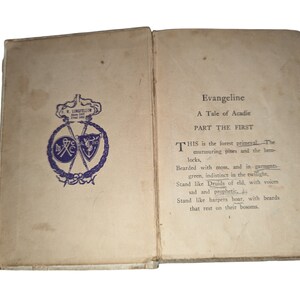 Rare Vintage Antique Book Evangeline Longfellow - Etsy