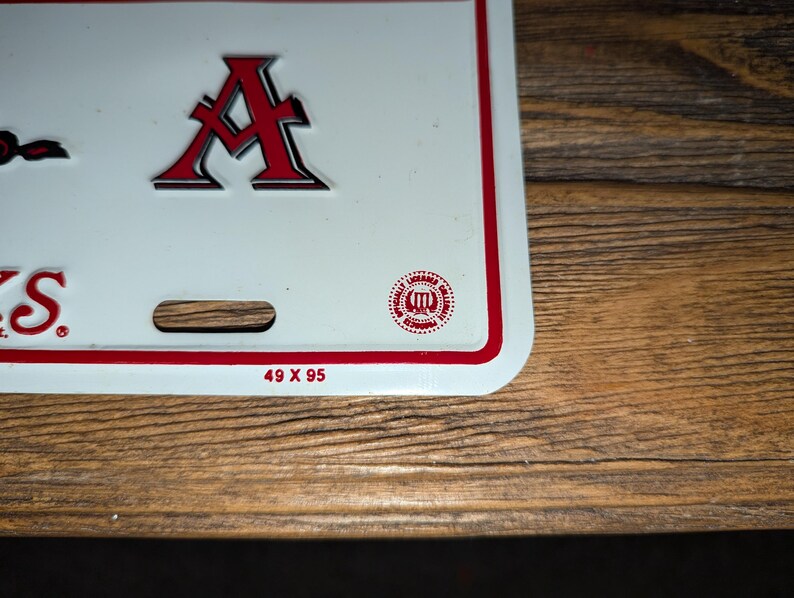 1973 Vintage Arkansas Razorbacks Red Mirrored Laser Cut License Plate ...