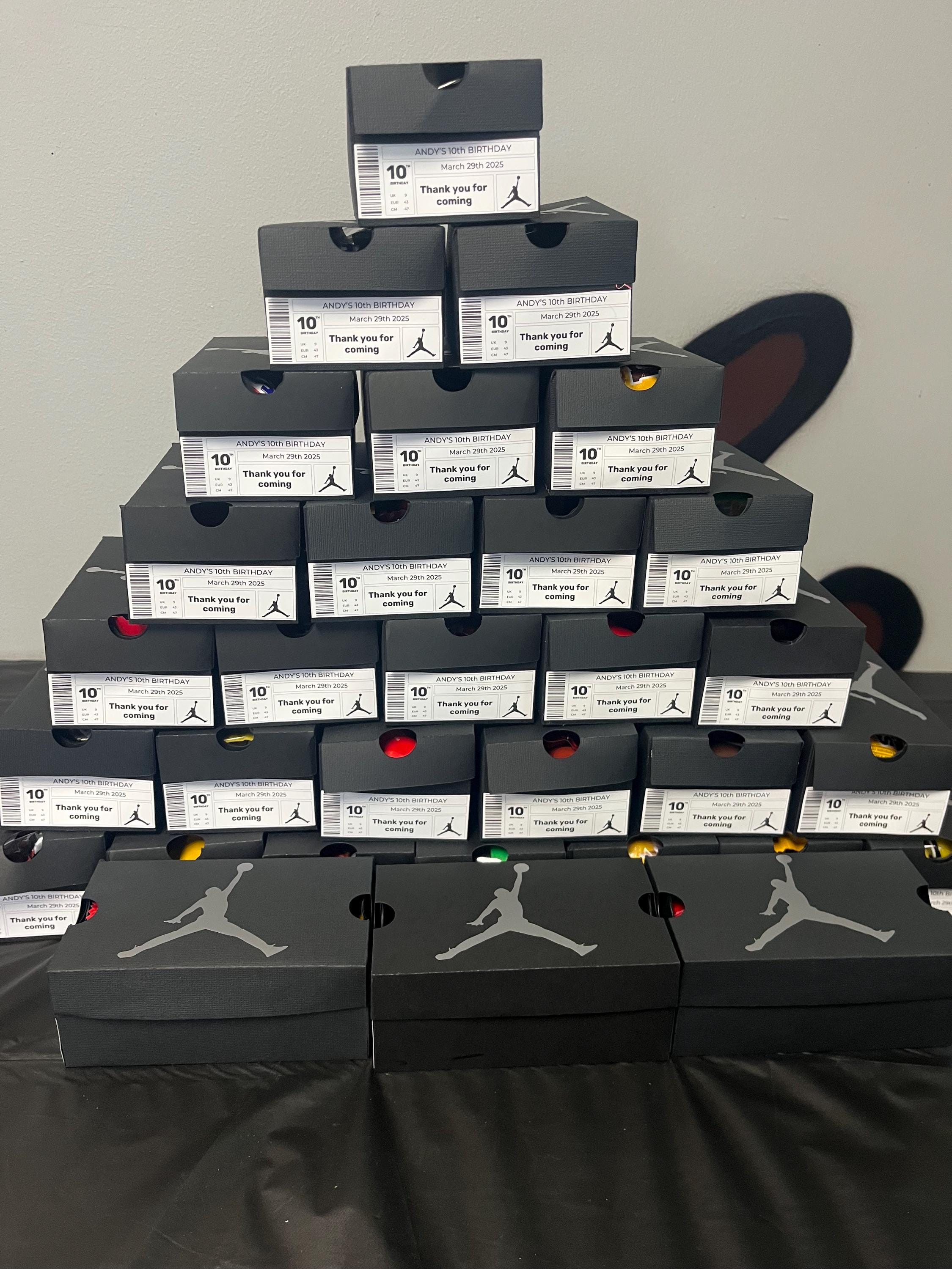 Jordan/nike Sneaker Party Favor Boxes - Etsy
