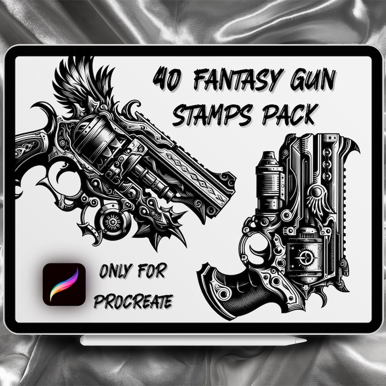 Fantasy Gun Tattoo Designs 40 Stamps Pack INSTANT DOWNLOAD Fantasy Gun ...
