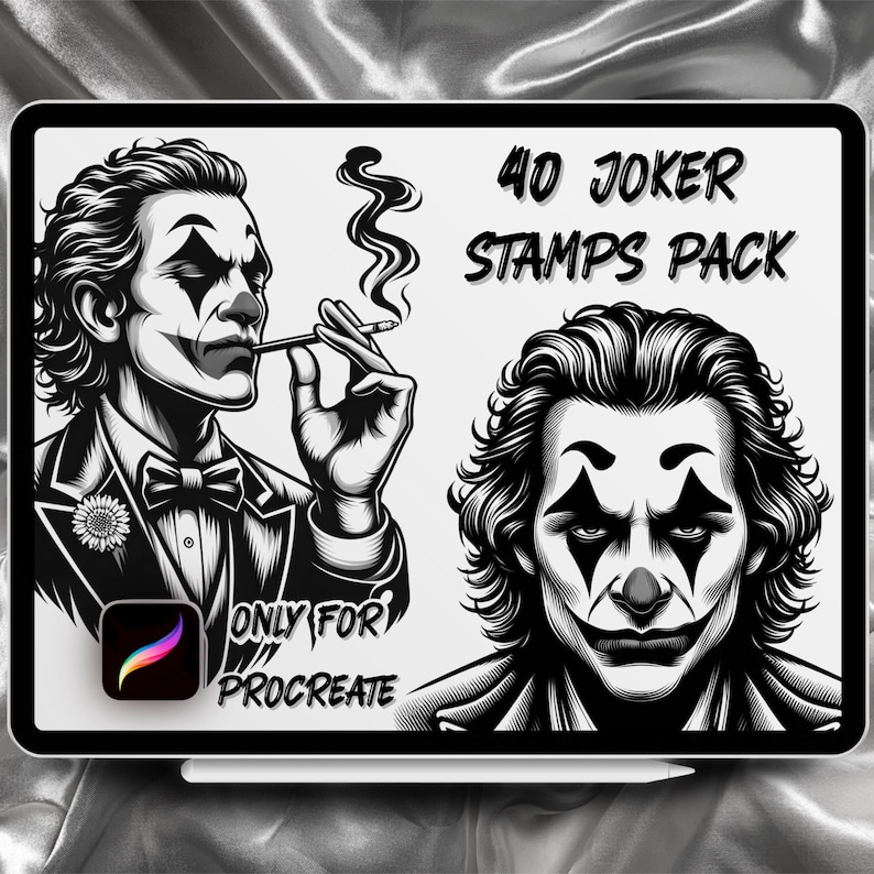 Unique Joker Tattoo Designs Bundle | 40 Stamps | Instant Digital ...