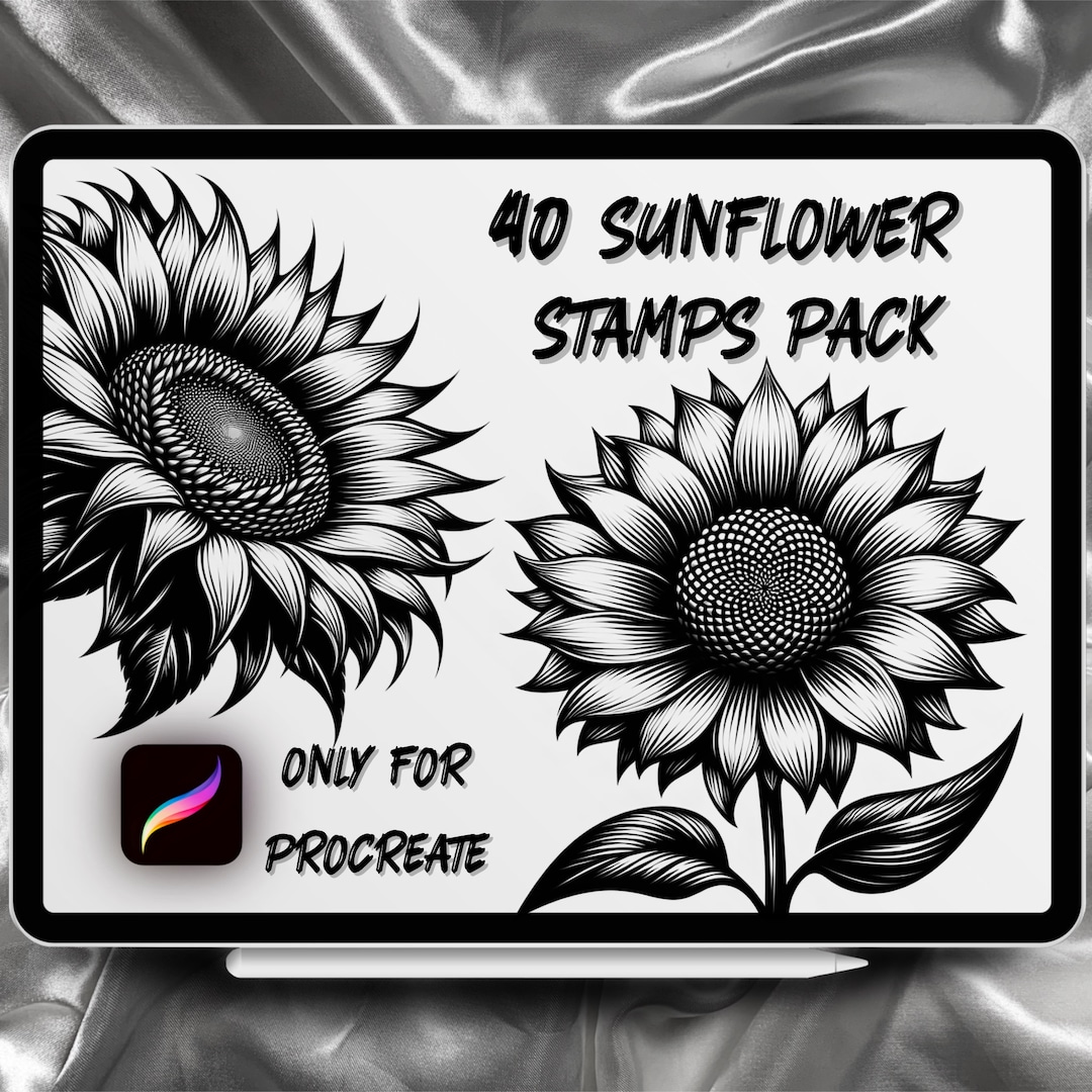 Sunflower Tattoo Designs 40 Stamps Pack | INSTANT DOWNLOAD | Sunflower ...