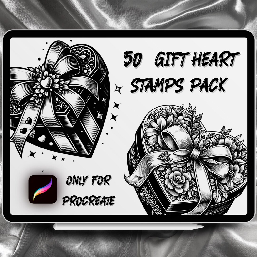 Gift Heart Tattoo Designs 50 Stamps Pack | INSTANT DOWNLOAD | Gift ...