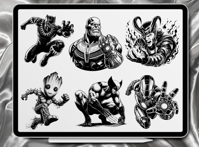 Marvel Tattoo Designs 70 Stamps Pack Vol.2 | INSTANT DOWNLOAD | Marvel ...