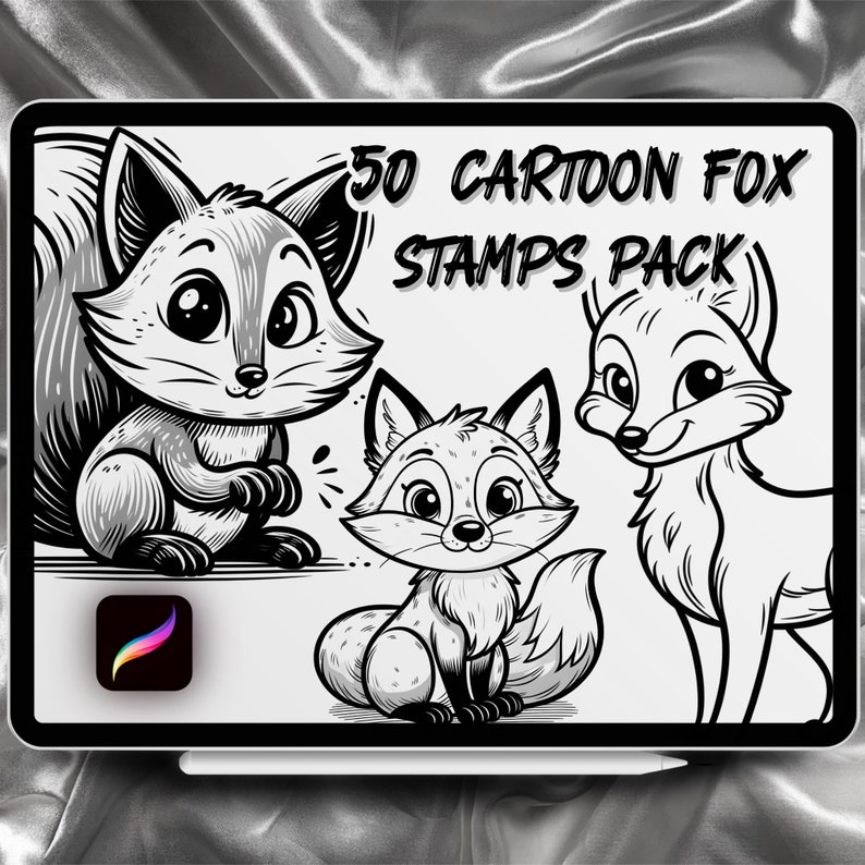 Cartoon Fox Tattoo Designs 50 Stamps Pack | INSTANT DOWNLOAD | Cartoon ...
