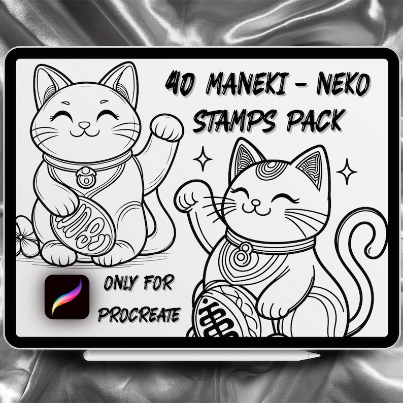 Maneki-neko Tattoo Designs 40 Stamps Pack INSTANT DOWNLOAD Maneki-neko ...