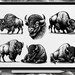 Bison Tattoo Designs 40 Stamps Pack | INSTANT DOWNLOAD | Bison Brushes ...