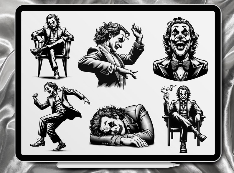 Unique Joker Tattoo Designs Bundle | 40 Stamps | Instant Digital ...