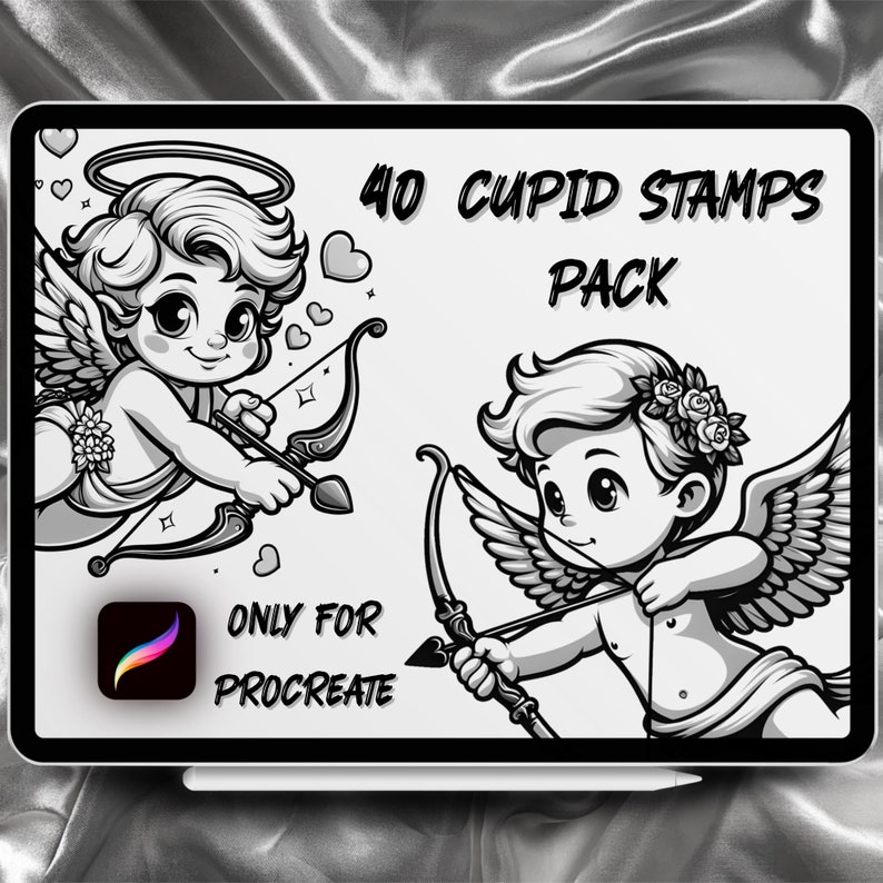 Cupid Tattoo Designs 40 Stamps Pack | INSTANT DOWNLOAD | Cupid Brushes ...
