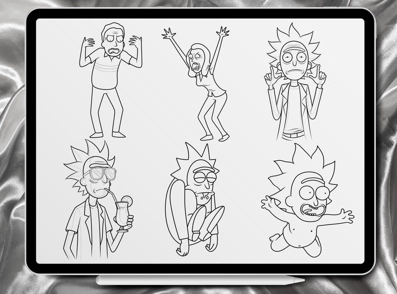 Cartoon Rick and Morty Tattoo Designs – 30 Rick and Morty Stamps Pack ...