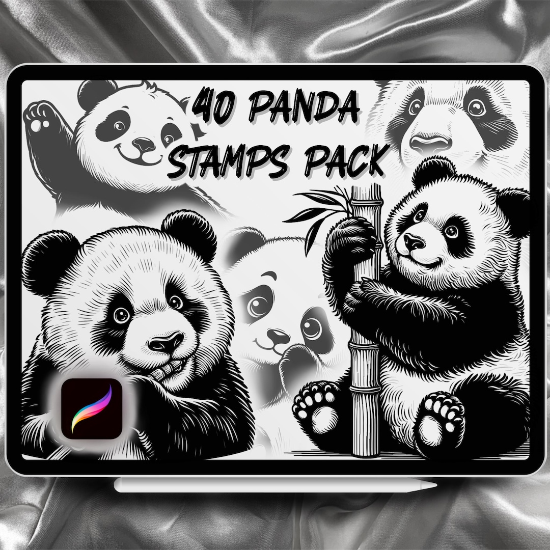 Panda Tattoo Designs 40 Stamps Pack | INSTANT DOWNLOAD | Panda Stamps ...