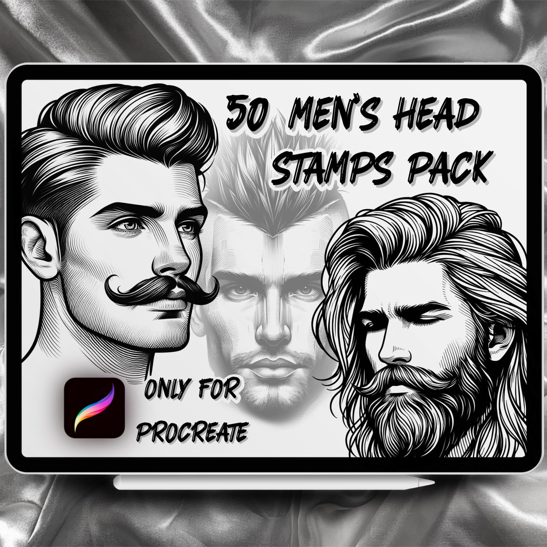 Men's Head Tattoo Designs 50 Stamps Pack | INSTANT DOWNLOAD | Men's ...