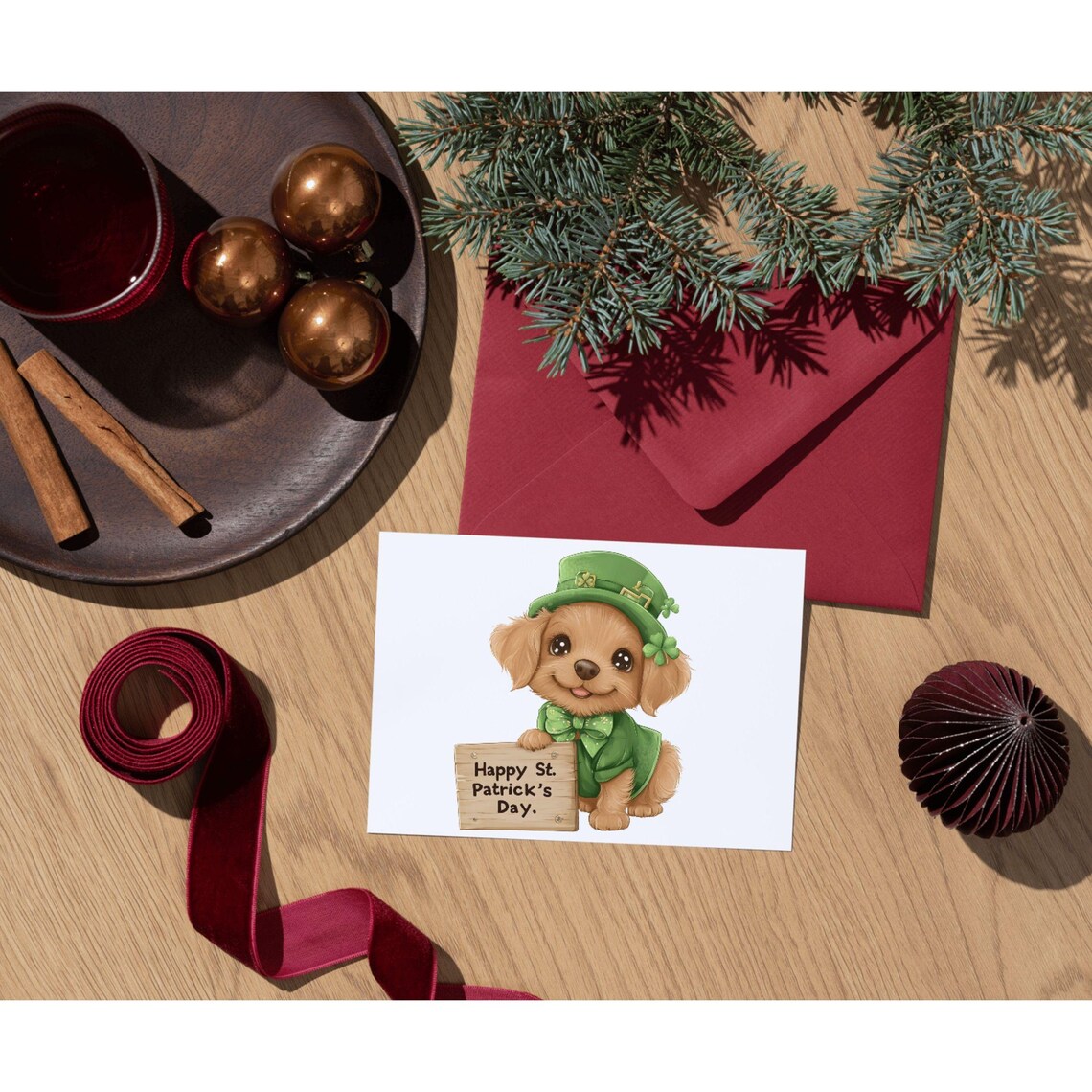 St Patrick's Day Puppy Clipart, Watercolor St Patrick's Dog PNG, Puppy ...