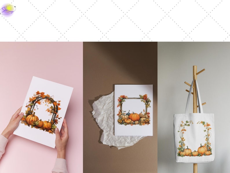 Thanksgiving Frames, Autumn Frames Watercolor Clipart, Fall Flowers ...