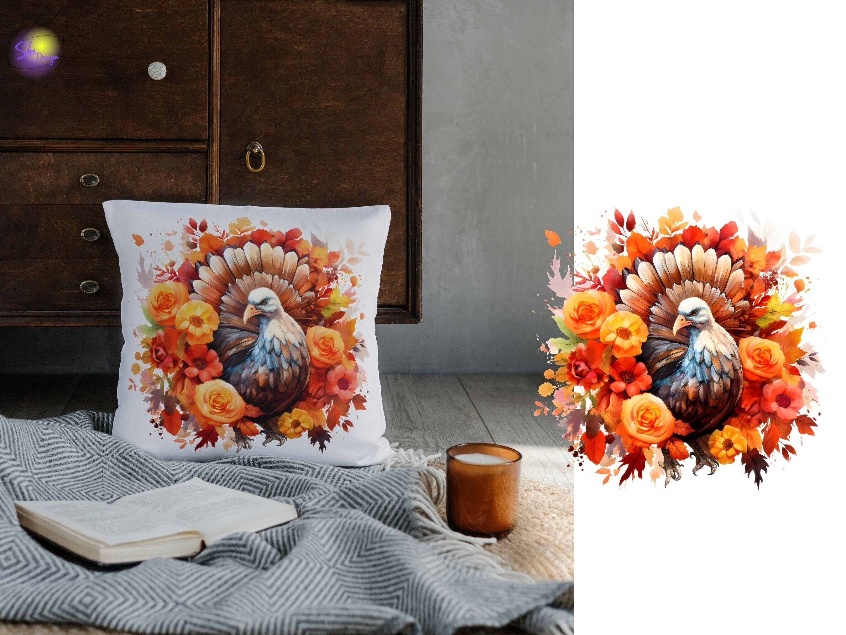 Turkeys Vintage Watercolor Clipart Set, High Resolution Thanksgiving ...