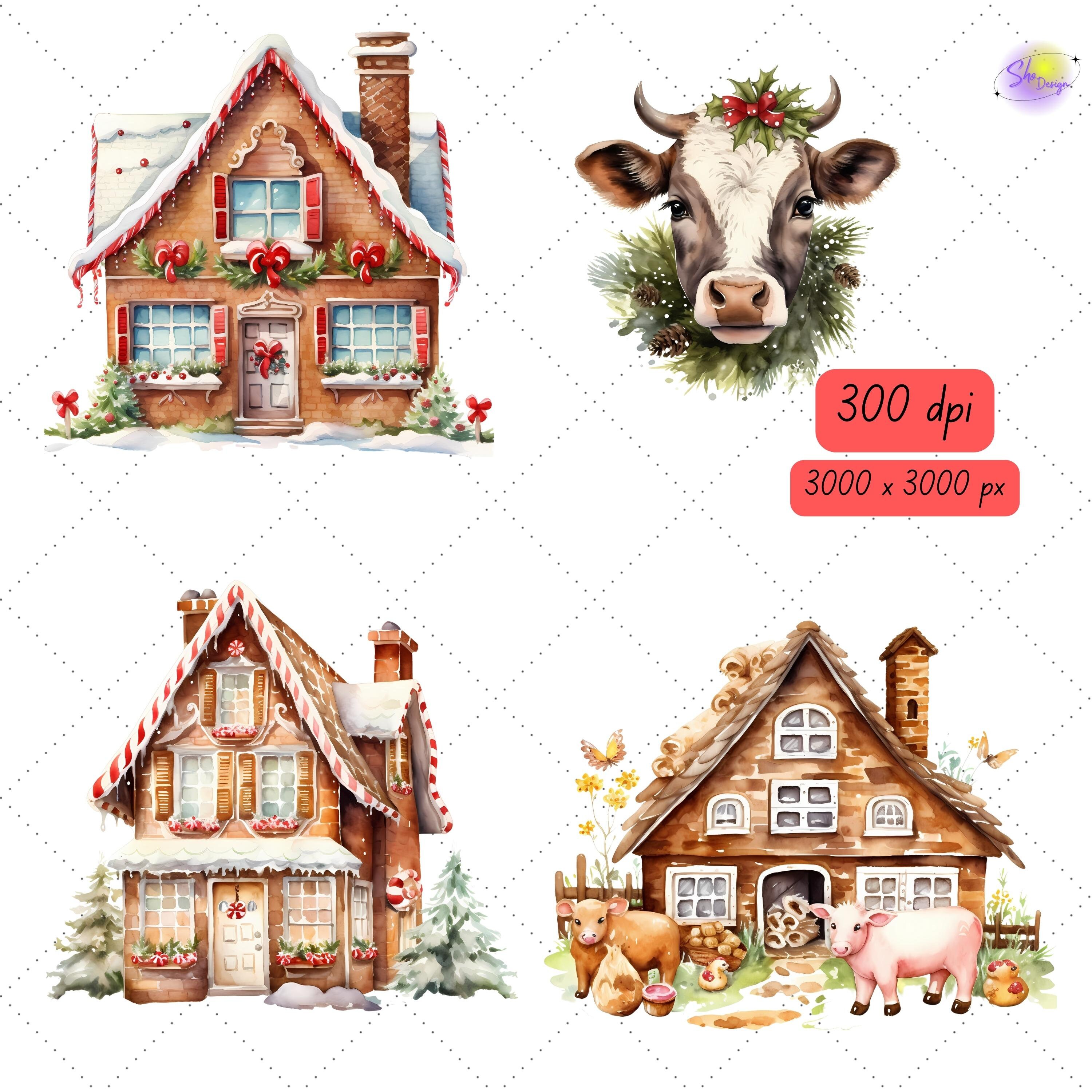 Christmas Farm Clipart Bundle, Christmas Sublimation, Christmas Barn ...