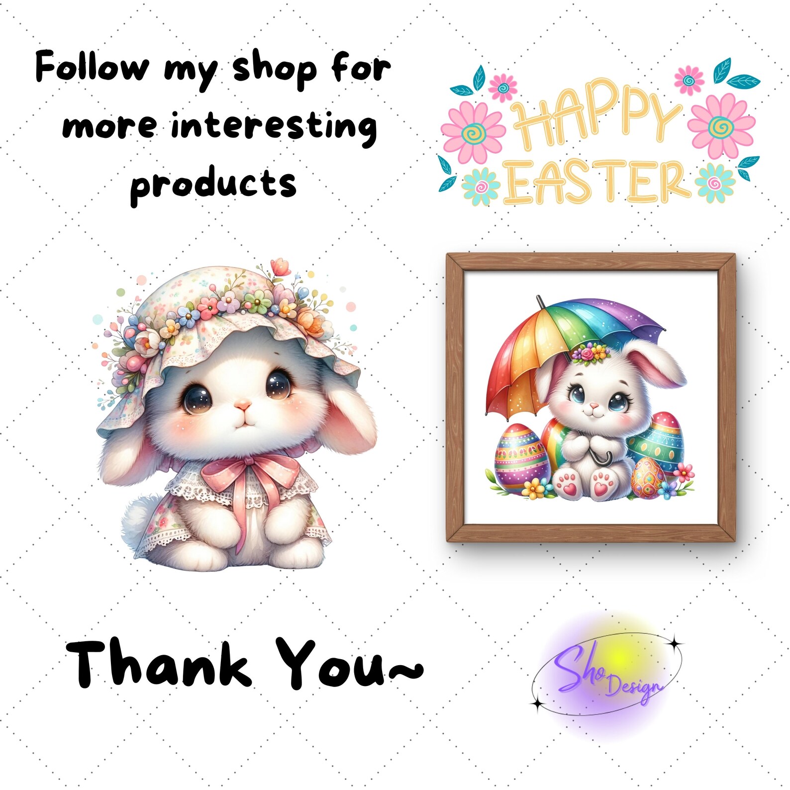 Easter Bunnies Watercolor Clipart Bundle, Spring PNG, Easter Rabbit PNG ...