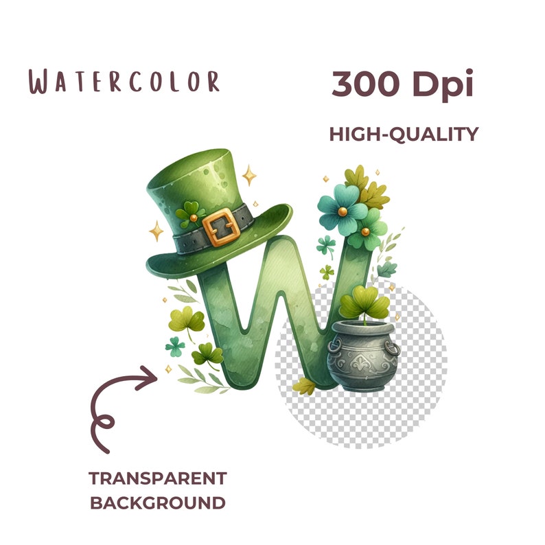 St Patrick Alphabet Clipart PNG Sublimation, Leprechaun Letters Clipart ...