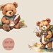 Watercolor Teddy Bear Clipart, Baby Bear Png, Brown Bear Png ...