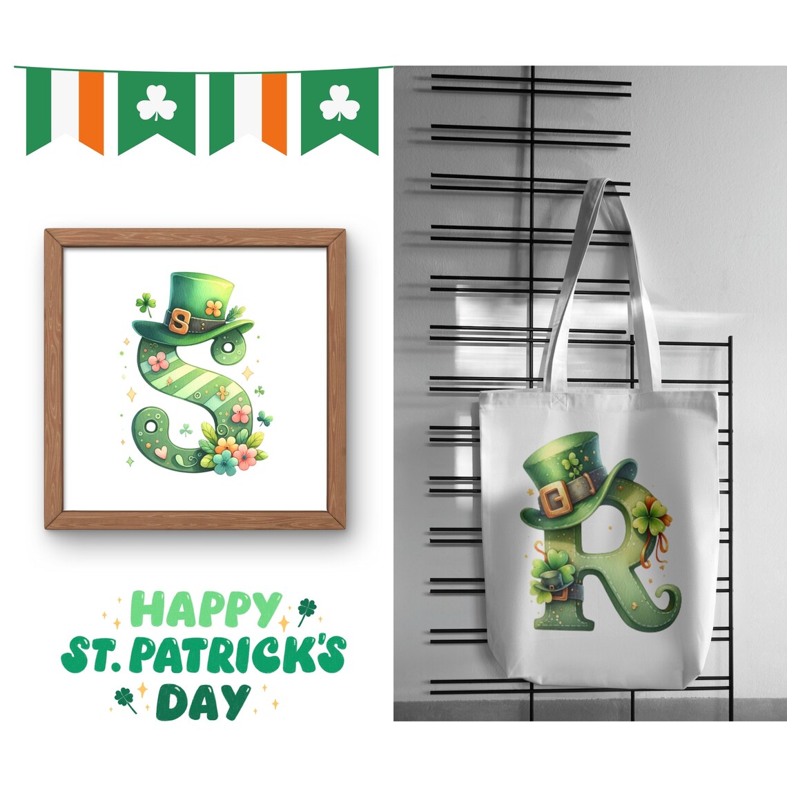 St Patrick Alphabet Clipart PNG Sublimation, Leprechaun Letters Clipart ...