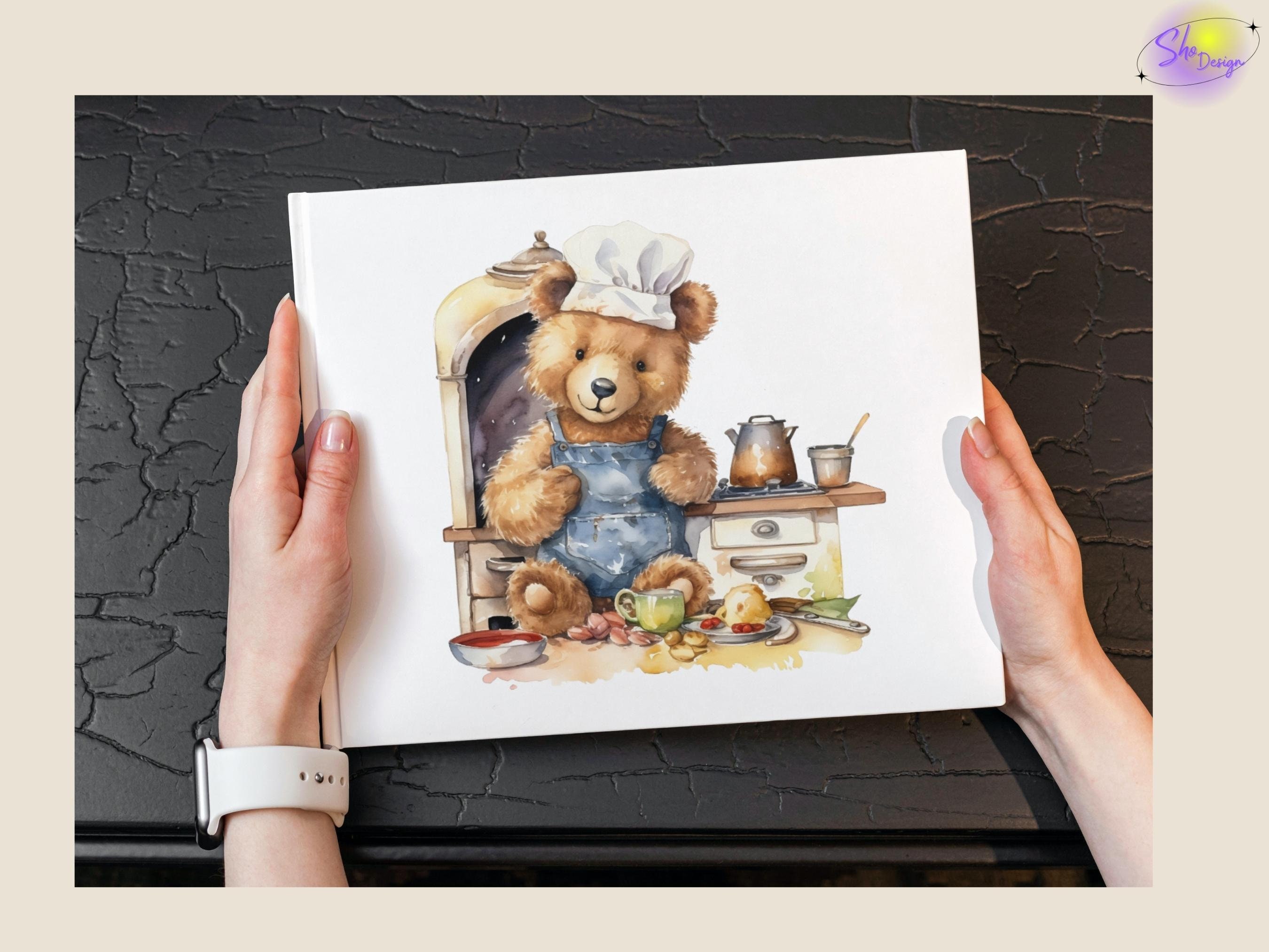 Watercolor Teddy Bear Clipart, Baby Bear Png, Brown Bear Png ...