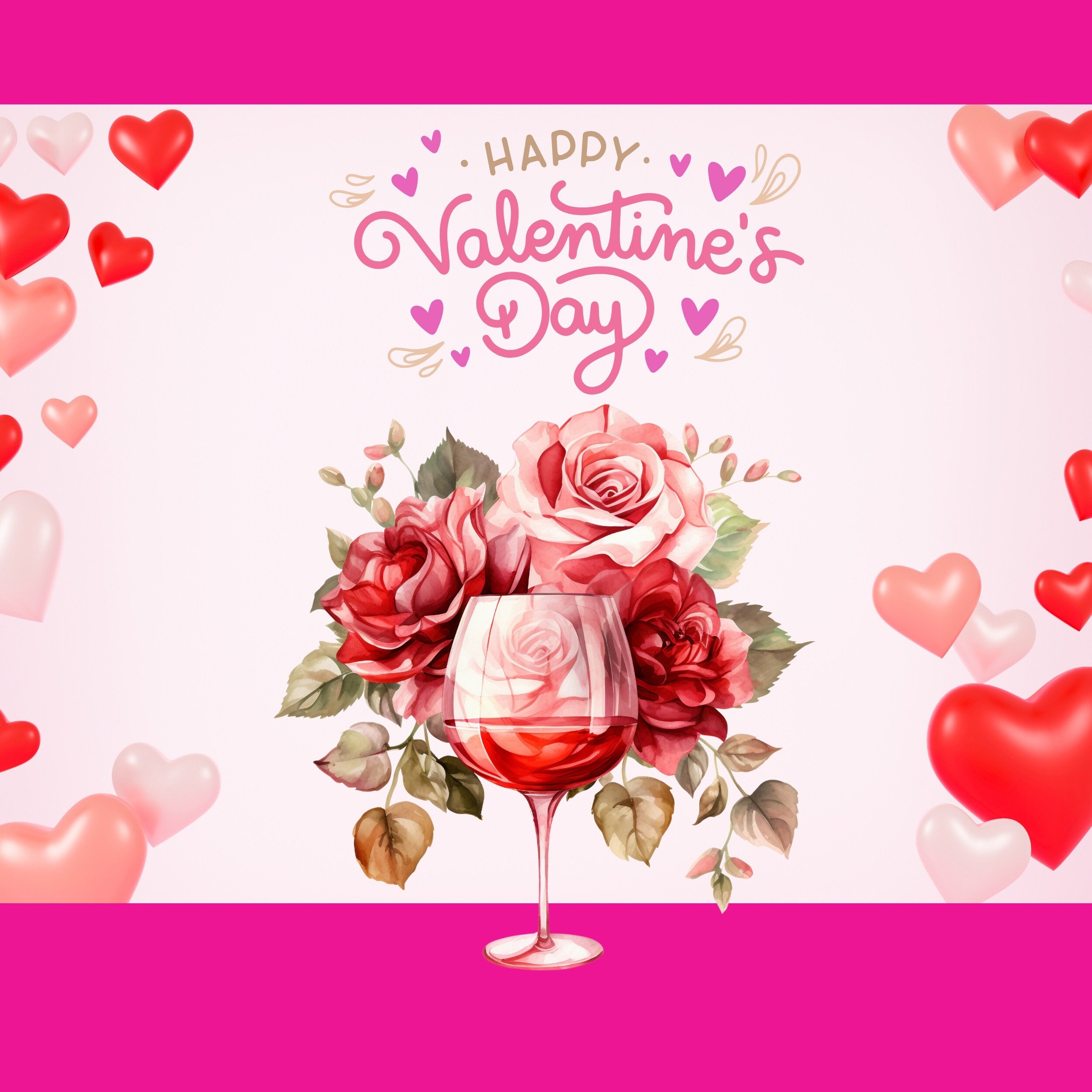 Watercolor Valentines Rose Bouquets Clipart, Valentines Day Clipart ...