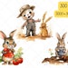Farmer Rabbit, Rabbit Png, Bunny Png, Watercolor Clipart, Digital ...