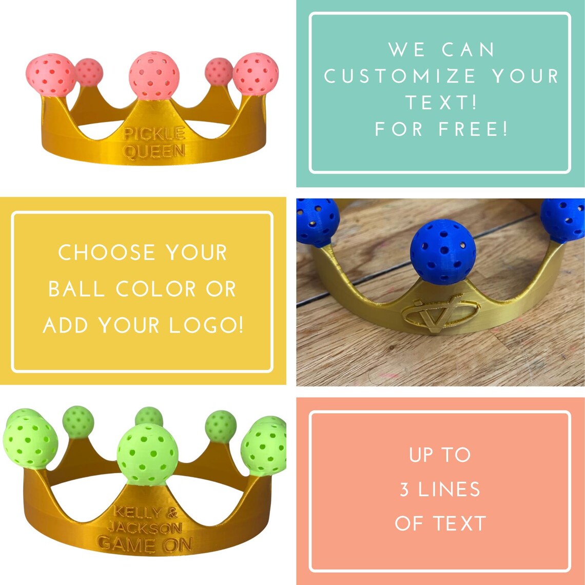QUEEN Pink Pickleball Crown | Pickleball Trophy | for Women's League ...