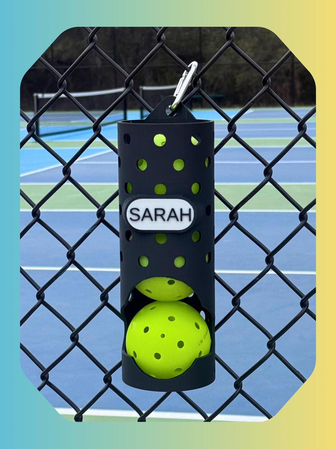 Custom Pickleball Holder With Name Tag | Clip-on Pickleball Caddy ...