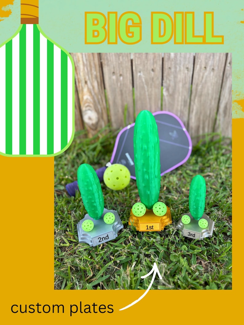 Pickleball Trophy – Funny Pickle Award for 1st, 2nd, or 3rd Place ...