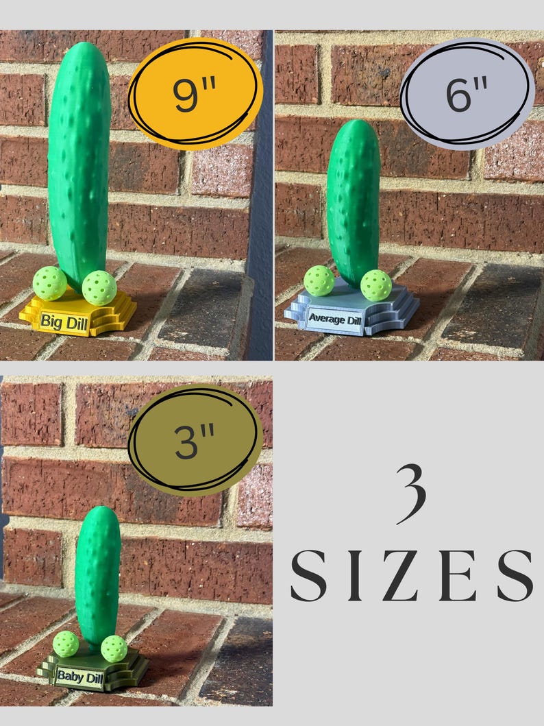 Pickleball Trophy – Funny Pickle Award for 1st, 2nd, or 3rd Place ...
