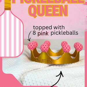 QUEEN Pink Pickleball Crown | Pickleball Trophy | for Women's League ...