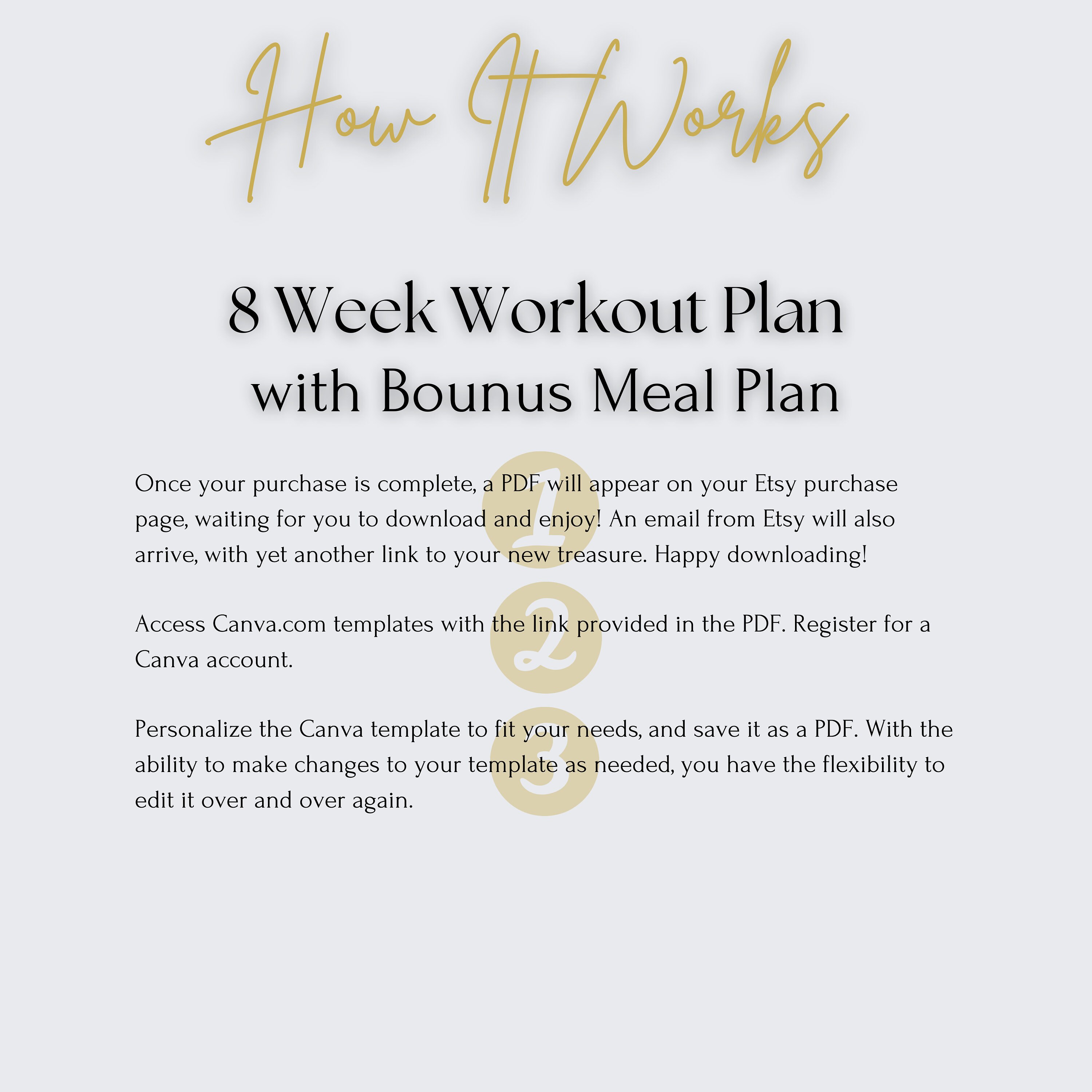 8 Week Workout Plan With Bonus Meal Plans - Etsy