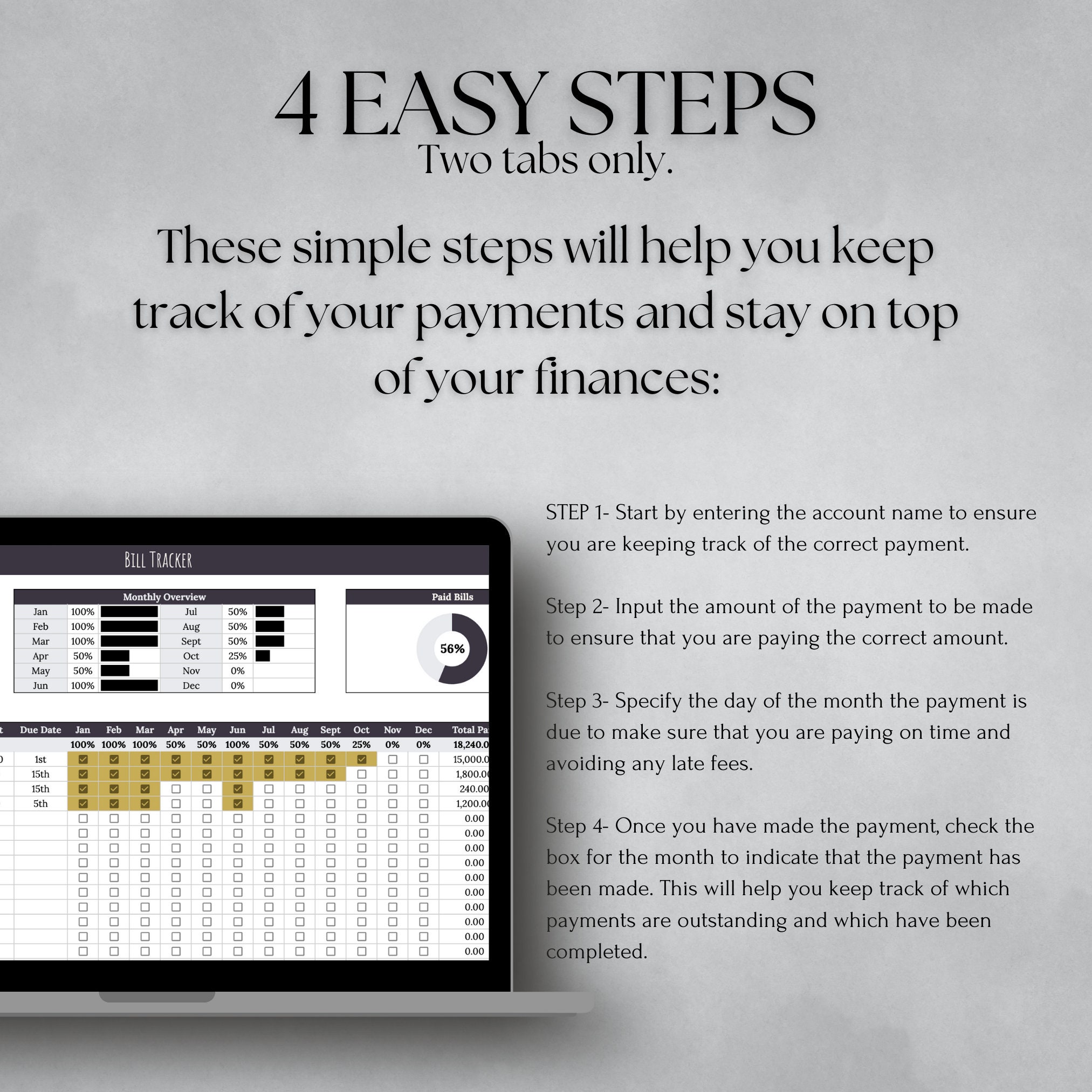 Digital Bill Tracker - Etsy
