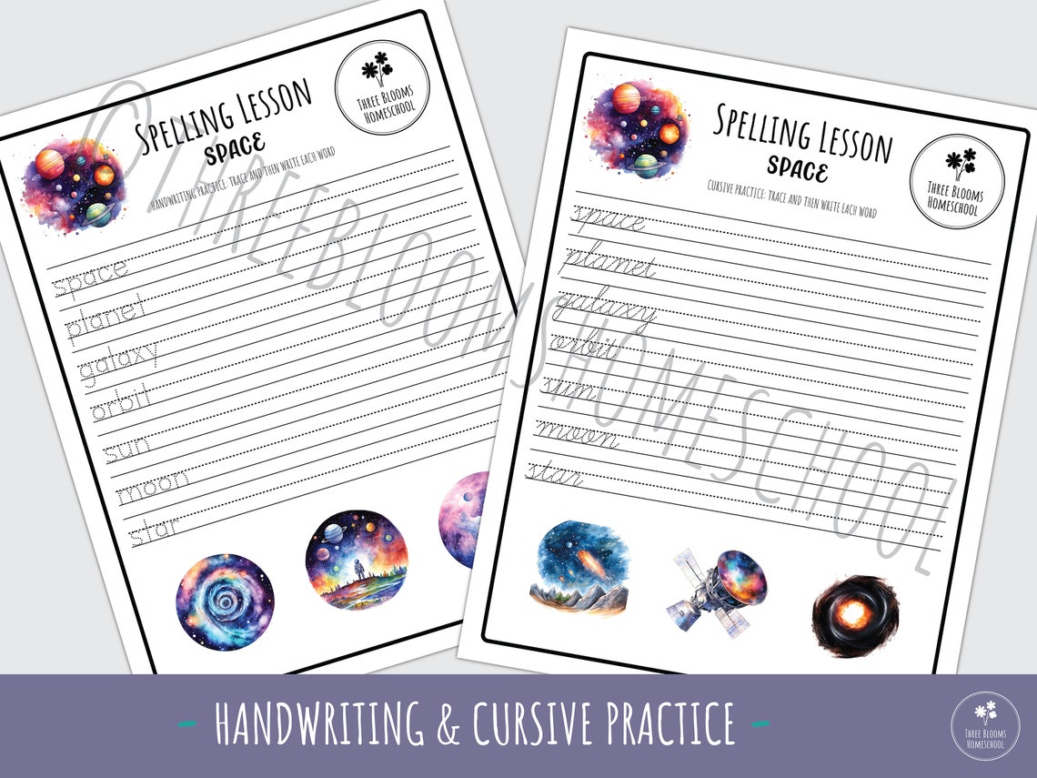 Space Themed Printable Homeschool Spelling Unit | Printable Homeschool ...