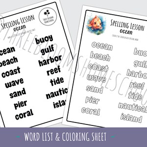 Ocean Themed Printable Homeschool Spelling Unit | Printable Homeschool ...
